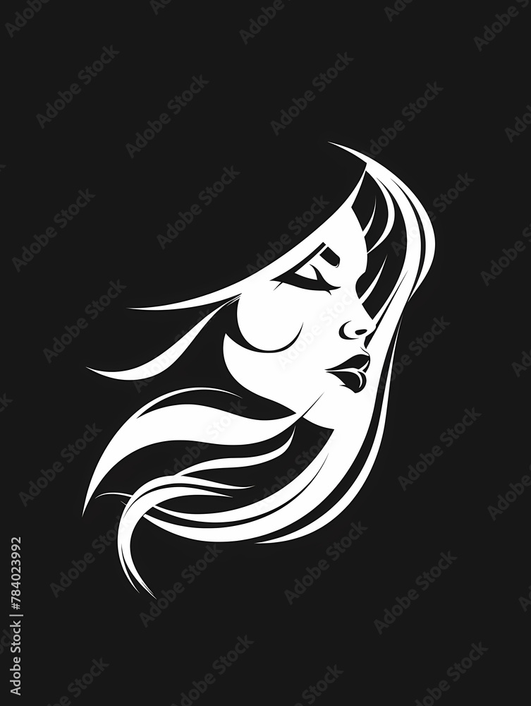 Minimalist Female Profile Line Art Abstract Woman Silhouette Logo ...