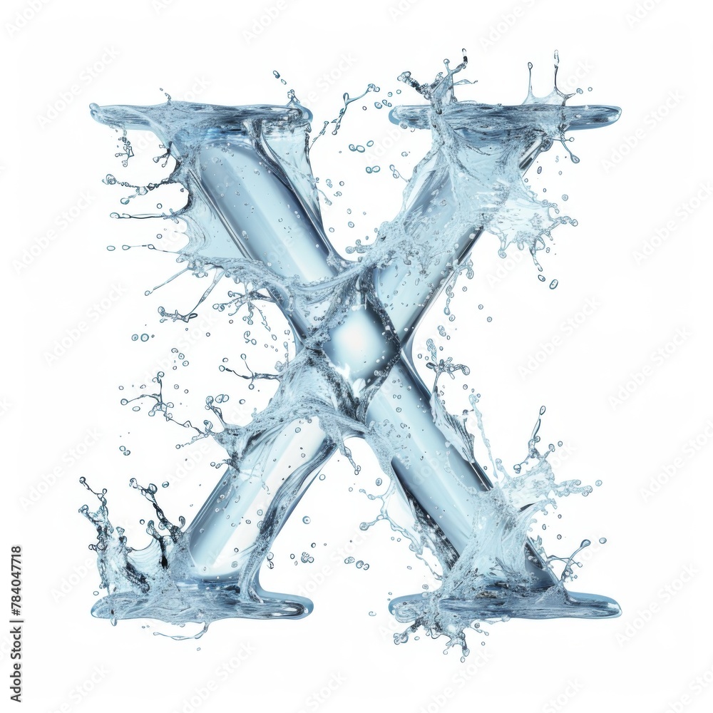 Splash of water takes the shape of the letter X, representing the ...