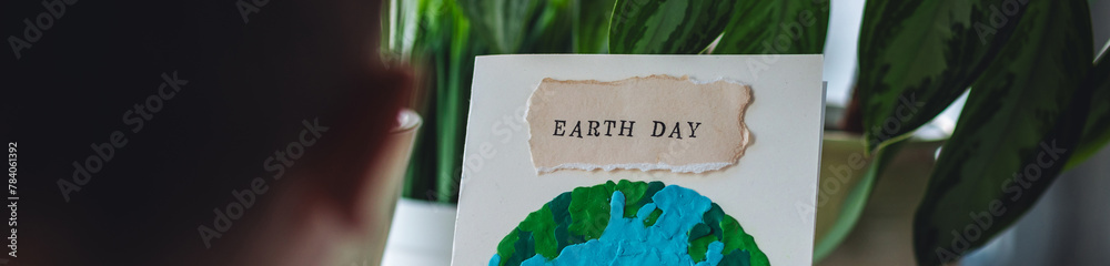 Banner. Concept of raising awareness about the environmental issues on ...