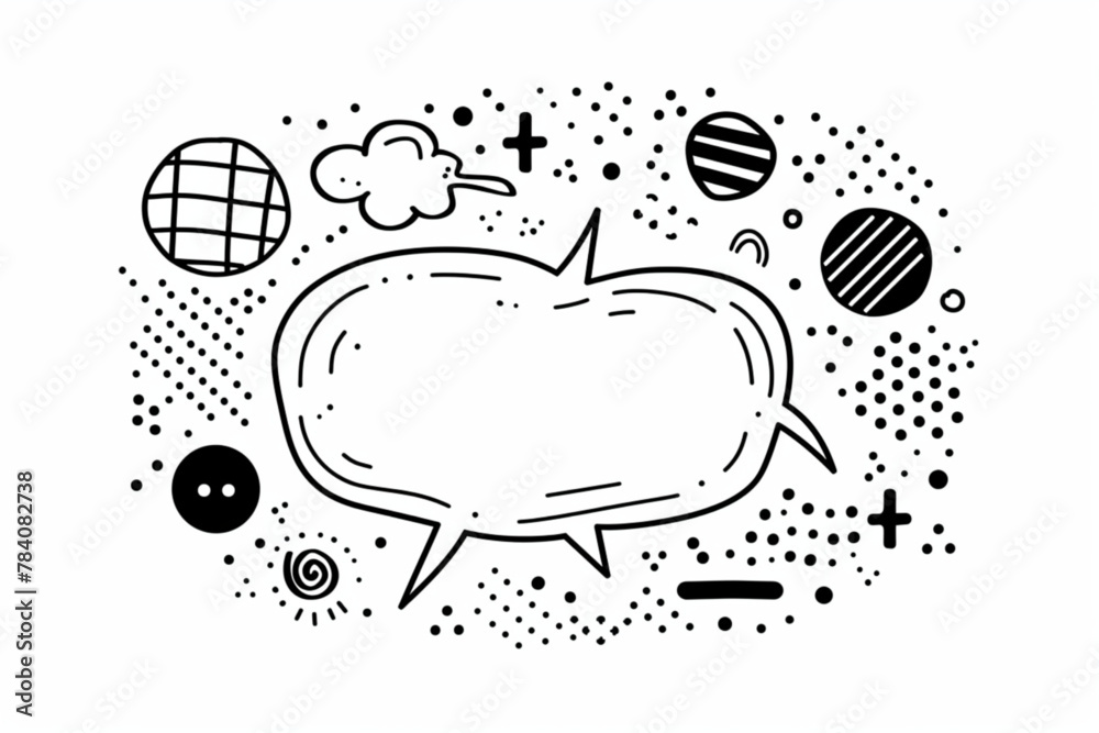 Speech bubble in One line drawing. Dialogue Chat cloud in simple linear ...