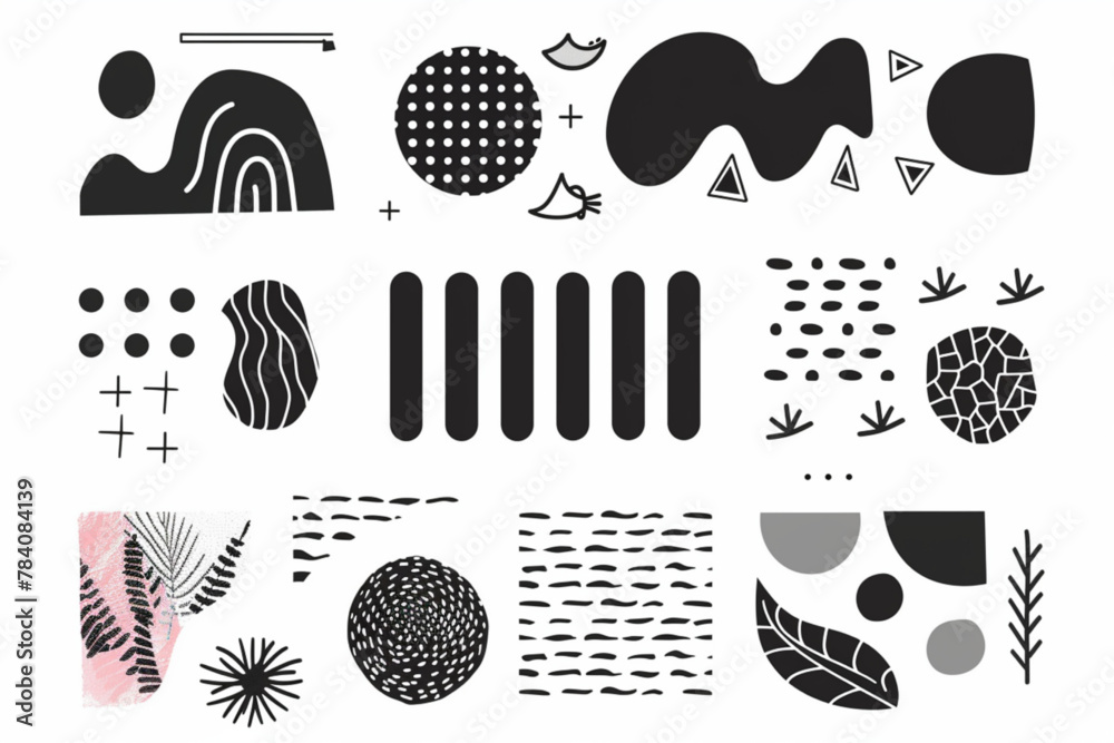 Website border, web page divider shapes. Geometric and organic ...