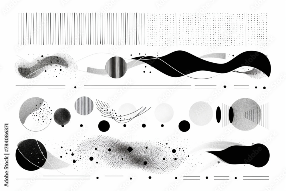 Vetor de Website border, web page divider shapes. Geometric and organic ...