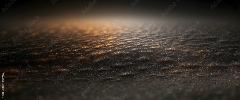 This image portrays a dark grainy surface illuminated to highlight ...