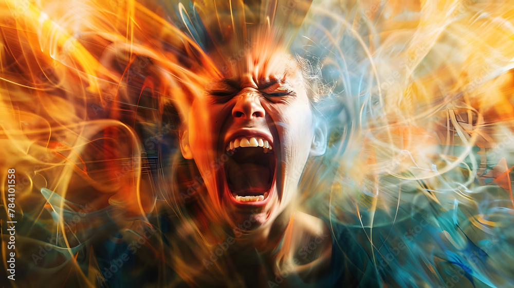 young girl in anger, pain, frustration upset distress sadness rage ...