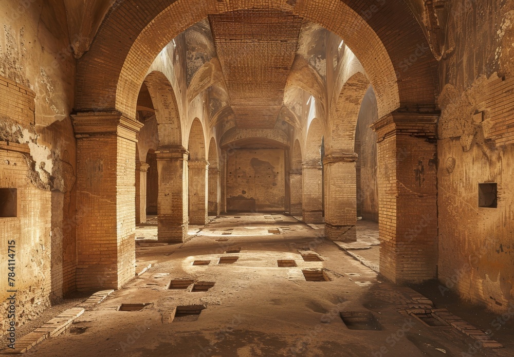 Photographs of locations believed to be ancient gladiator training ...