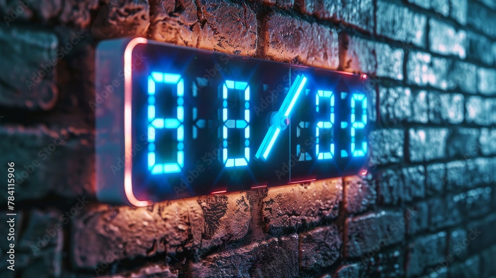 Digital clock displaying work time AI generated illustration Stock ...