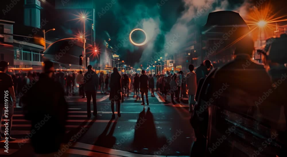 award winning photo of people's looking at the full solar eclipse in ...