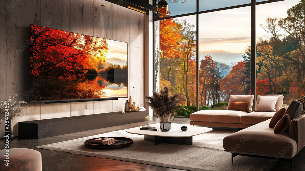 Luxury living room with beautiful furniture and decorations, modern ...