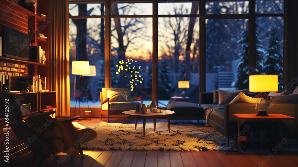 Luxury living room with beautiful furniture and decorations, modern ...