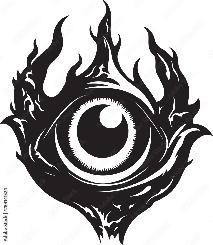 Lucifers Gaze Devil Hand with Eyeball Icon Design Demonic Insight ...