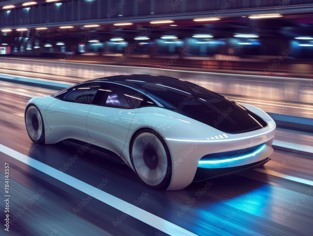 Electric mobility in action, sleek EVs on the move, clean energy ...