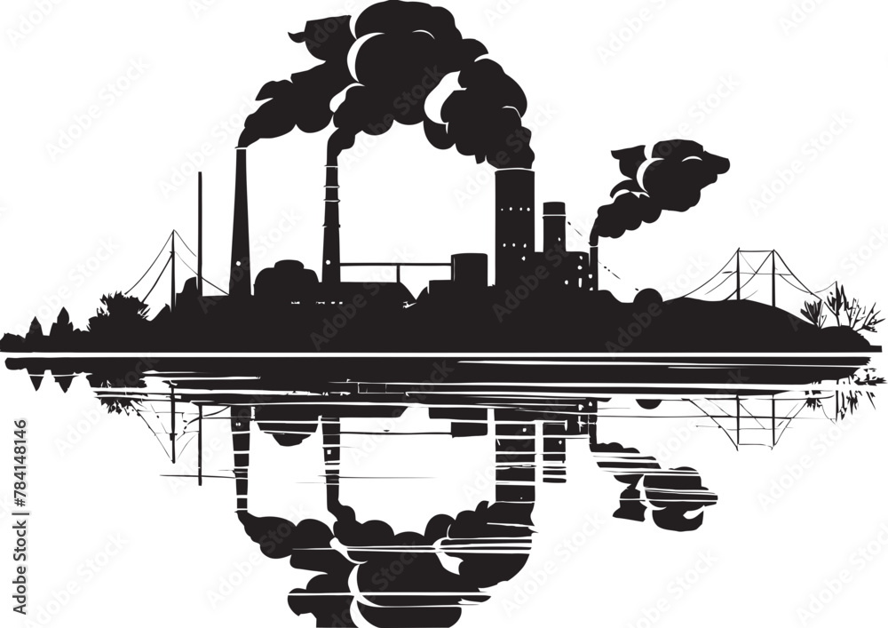 Contaminated Currents Symbol Water and Air Pollution Toxic Tributary ...