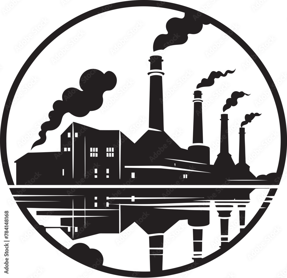 Smog Stream Emblem Water and Air Pollution Symbol Eco Fog Icon River ...