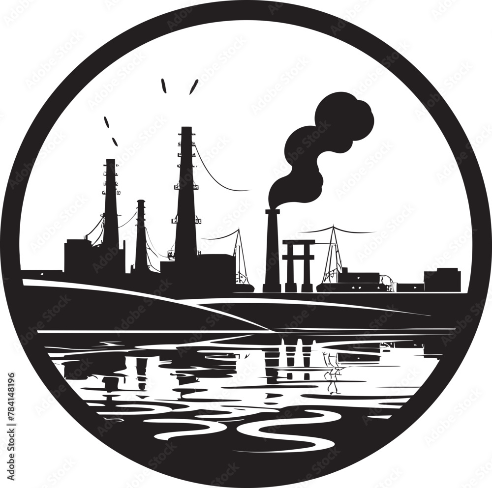 Murky Mist Emblem River Pollution Vector Icon Polluted Pathways Symbol ...