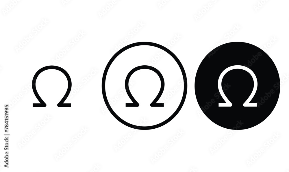 icon Symbol ohm box black outline for web site design and mobile dark ...