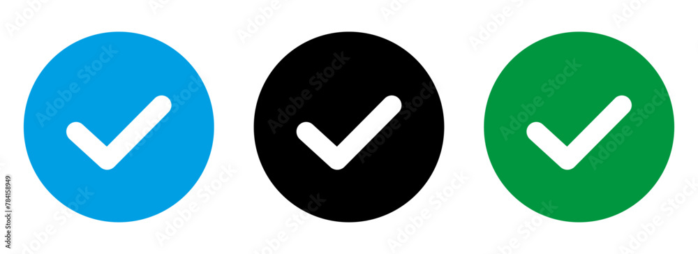 Right mark icon fill isolated on white. tick symbol. confirm symbol ...