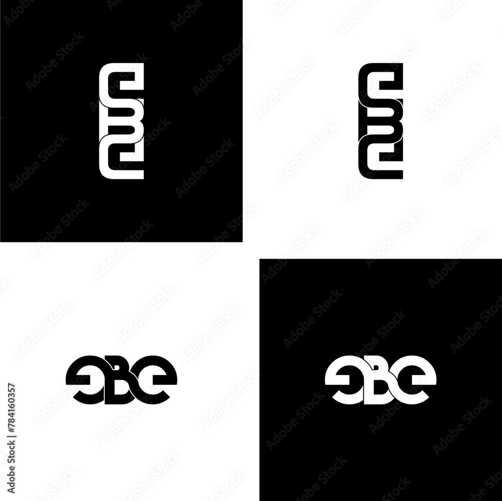 ebe typography letter monogram logo design set Stock Vector | Adobe Stock