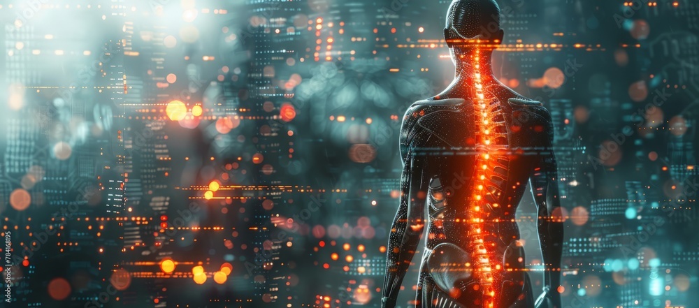 Progress in spine diagnosis, visualized with vital signs graphics. Hips ...