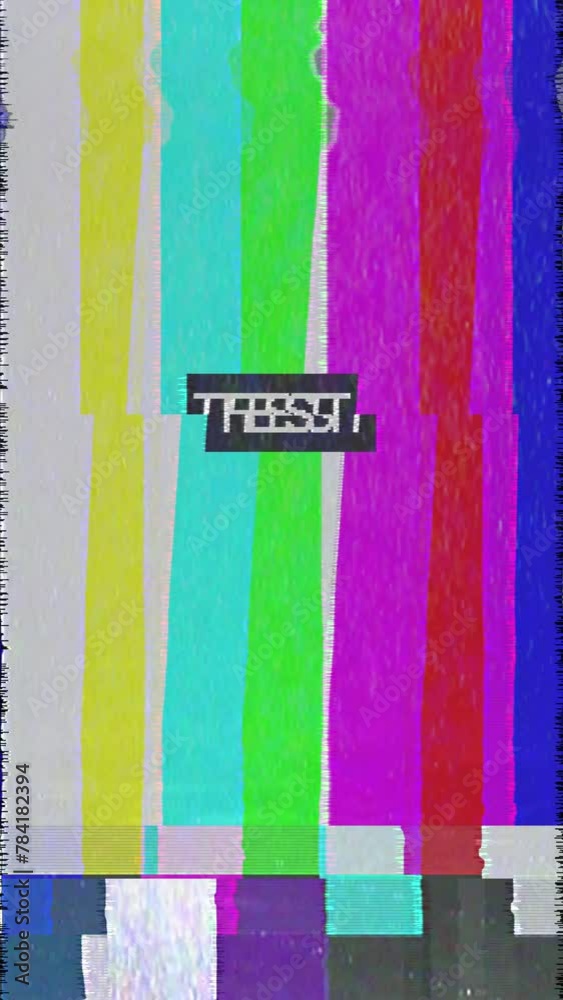 Retro TV Test Pattern Color Bars And Warning Text Test - Vintage ...