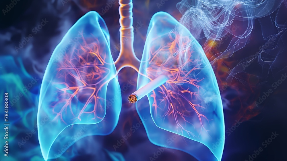 Smoke formation shaped as human lungs. Illustration of smokers lungs ...