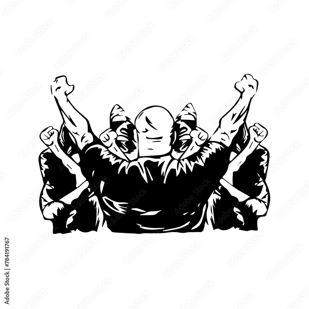 Poster hooligan ultras crowded vector illustration images black and ...
