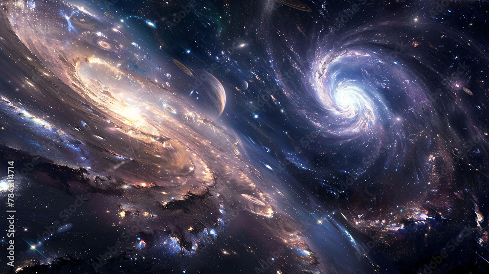 spiral galaxy millions of stars illustration perfect for creating ...