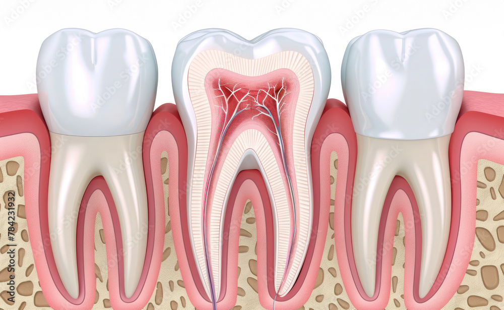 Anatomy of a Tooth: Diagram Showing Root Structure Stock Illustration ... Anatomy of a Tooth: Diagram Showing Root Structure Stock Illustration ...