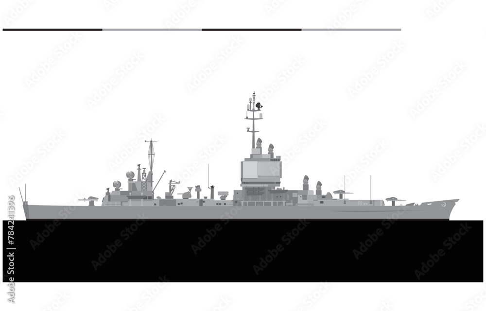 USS LONG BEACH CGN-9 1961. United States Navy nuclear powered guided ...