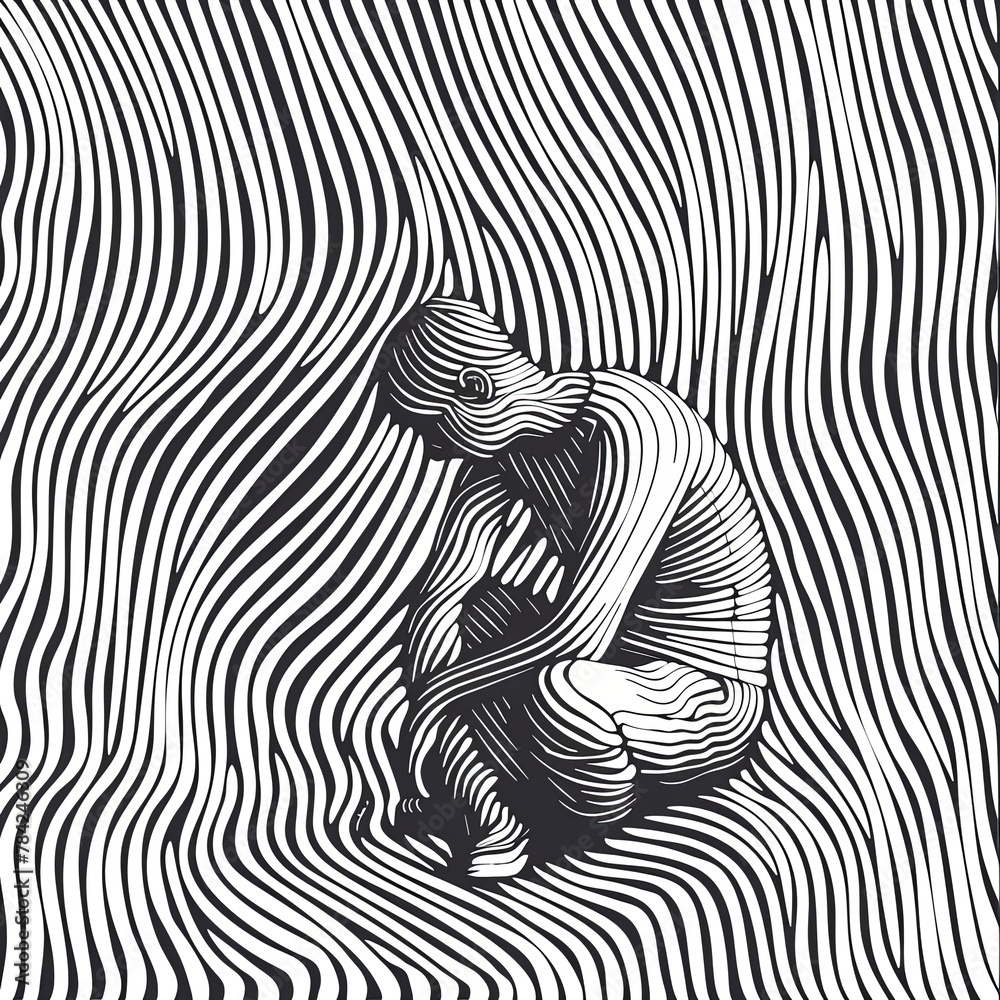 Man thinks about a problem. Time for reflection. Despair, depression ...