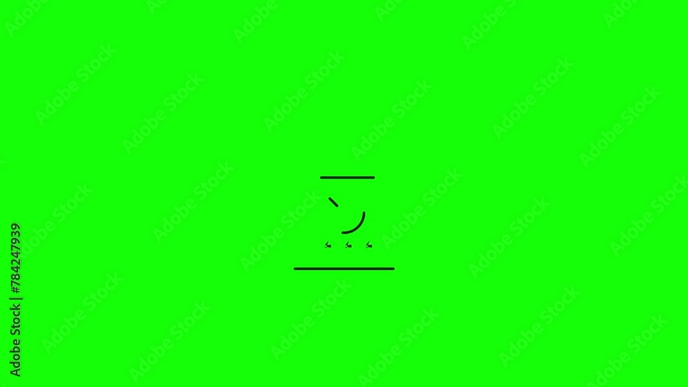 Black line Open padlock and check mark icon Greenscreen background icon ...