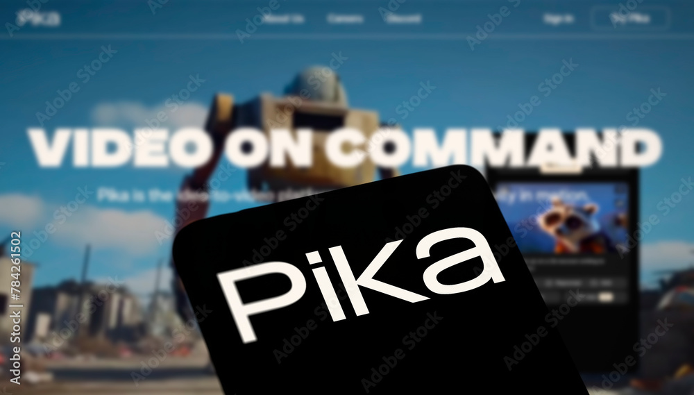 Dhaka, Bangladesh- 14 Arp 2024: Pika Ai logo is displayed on smartphone ...