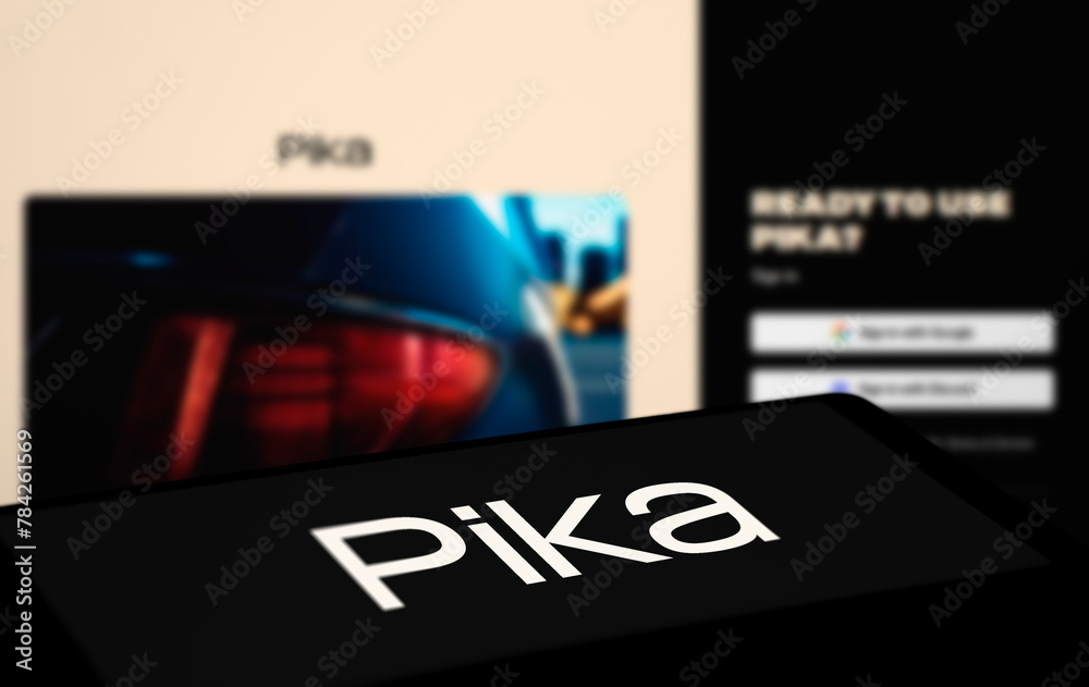 Dhaka, Bangladesh- 14 Arp 2024: Pika Ai logo is displayed on smartphone ...