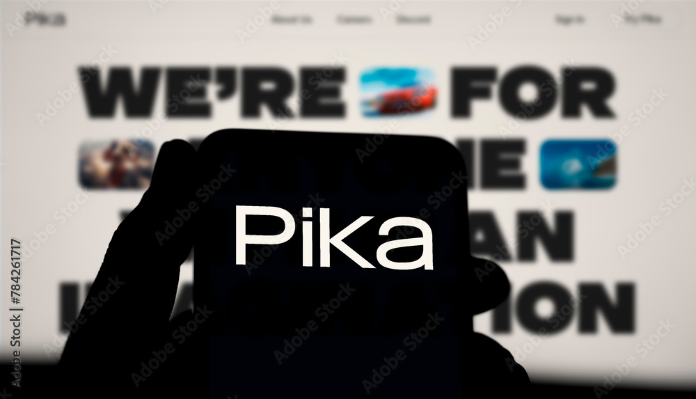 Dhaka, Bangladesh- 14 Arp 2024: Pika Ai logo is displayed on smartphone ...