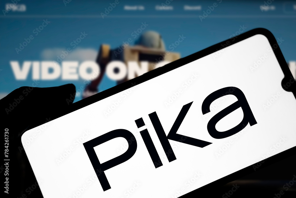 Dhaka, Bangladesh- 14 Arp 2024: Pika Ai logo is displayed on smartphone ...