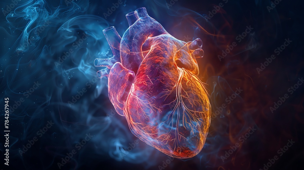 Schematic of the human heart's electrical conduction system Stock ...