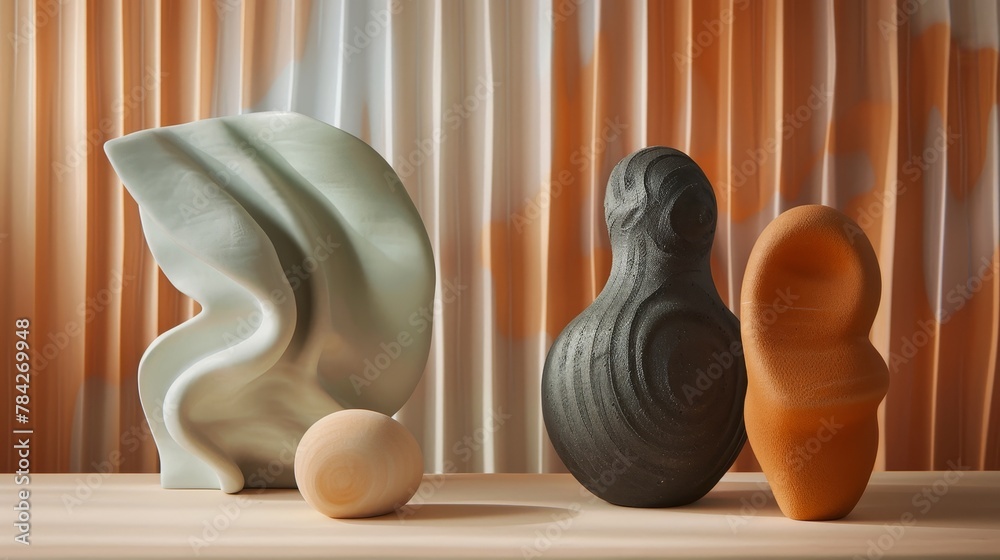 Softly textured surfaces on abstract forms, a visual exploration of ...