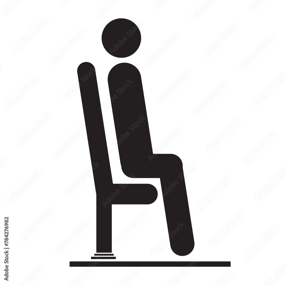 Symbol sign pictogram. Waiting seat pictogram Stock Vector | Adobe Stock