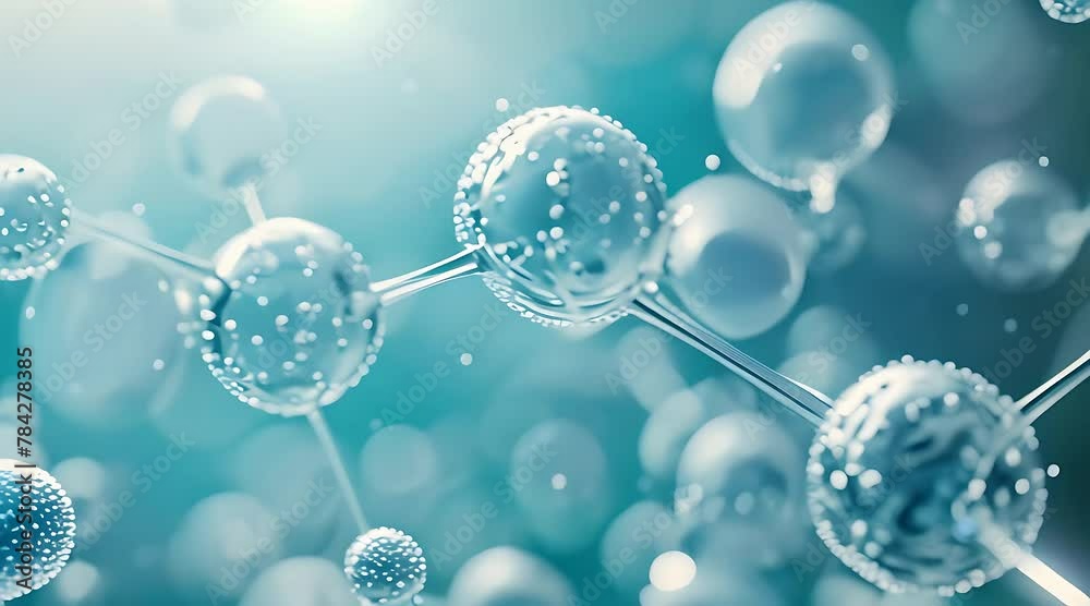 Abstract science background with a closeup of carbon atom structure, depicting an organic ...