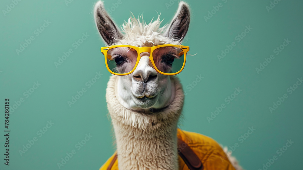 Cool llama explorer With cool shades and a vest, this llama is the ...