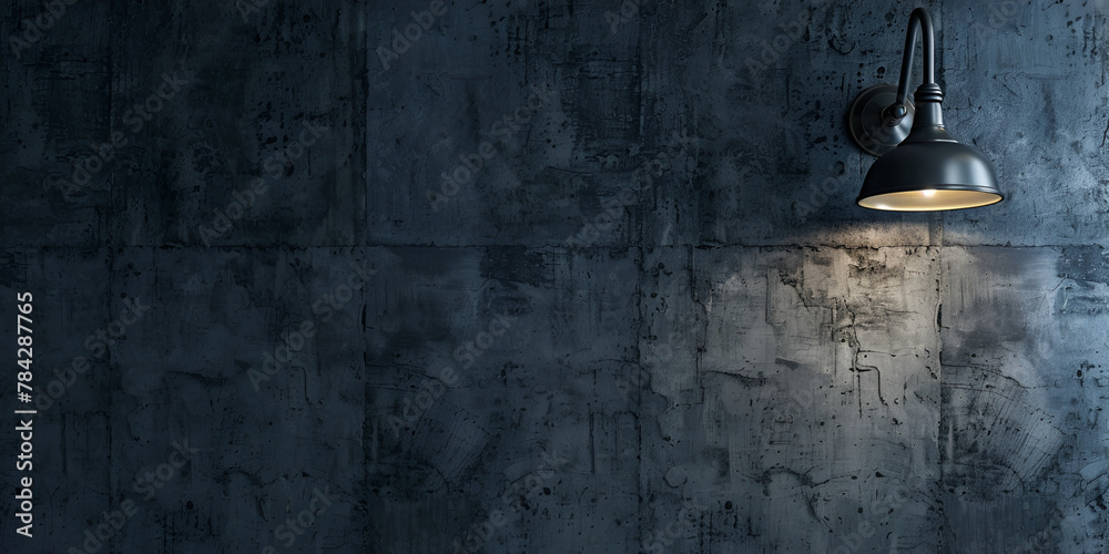 Light bulb lamp on Gray wall of plaster background. Loft Horizontal ...