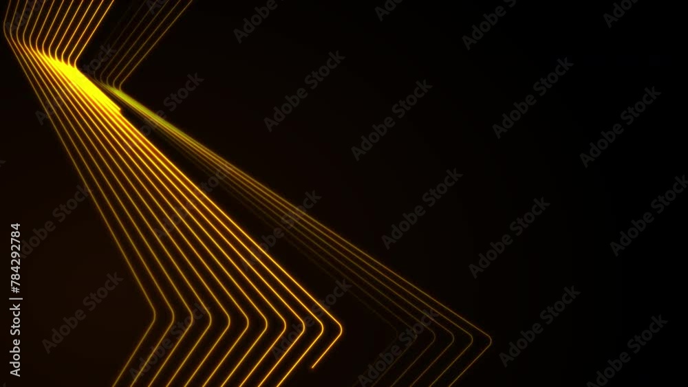 Bright orange neon laser curved lines technology background. Seamless ...
