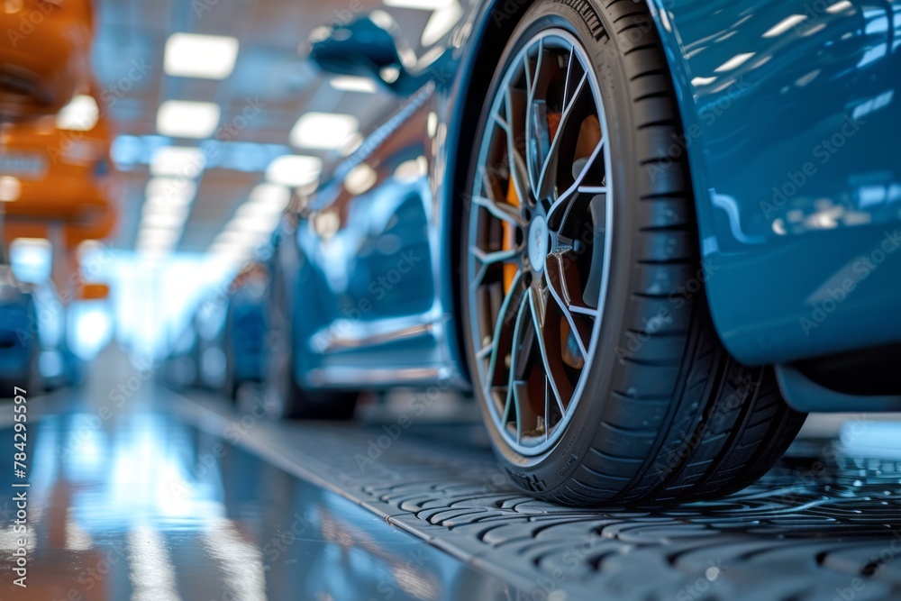 Elegant sports cars on display in a modern car showroom - exquisite ...