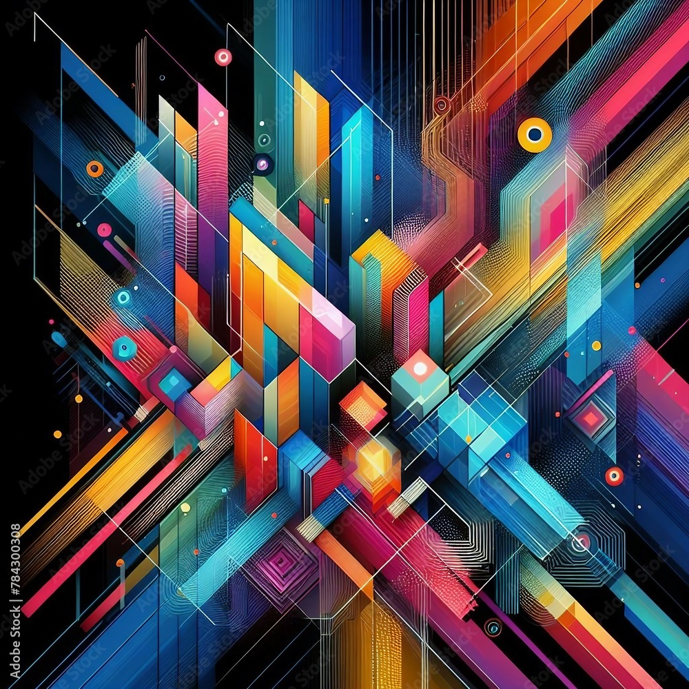 Explore the intersection of art and technology with a dynamic abstract ...