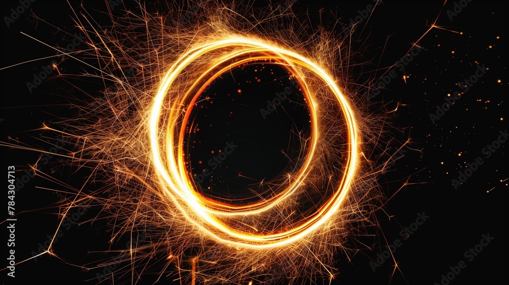 An abstract circle of light with a kinetic motion effect and lively ...