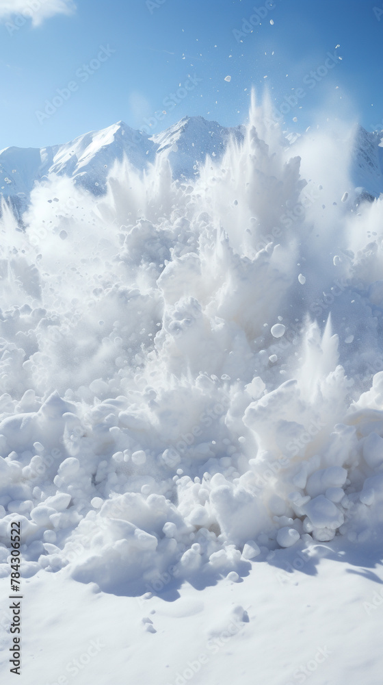 The overwhelming power of an avalanche, portrayed in 3D with hyper ...