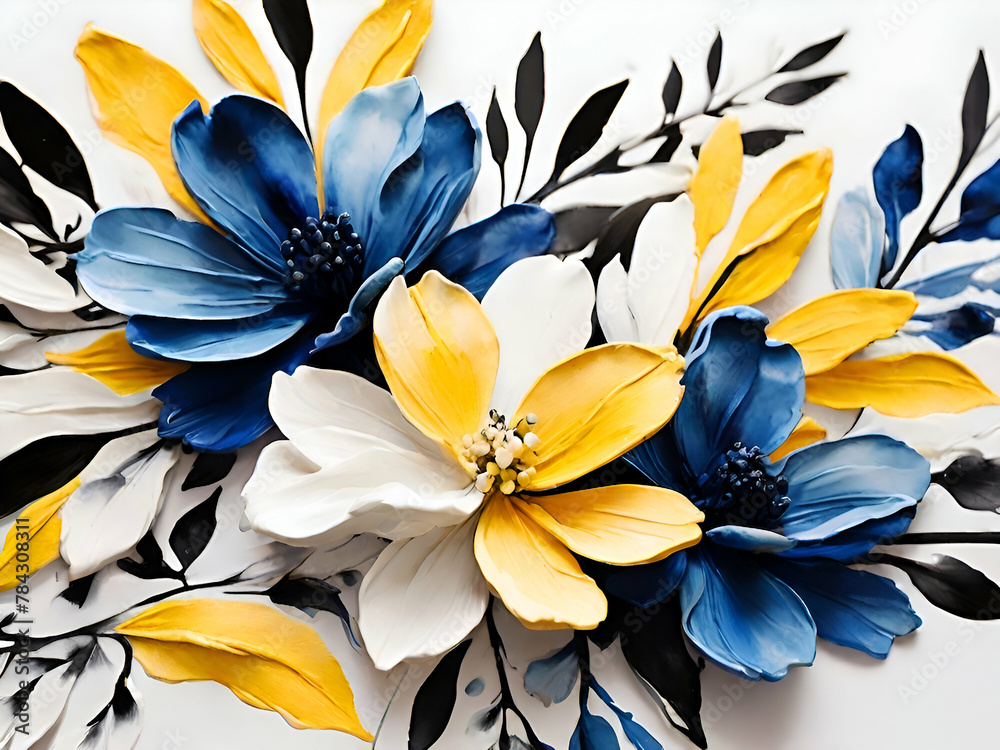 bouquet of yellow flowers. Editable art template, Poster flyer editable ...