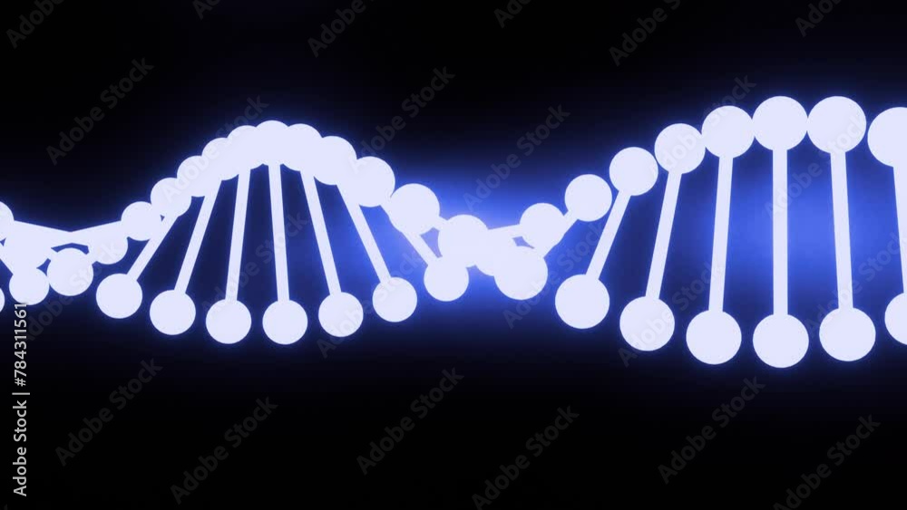 abstract DNA on black background. Seamless loop 3D animation Conceptual ...