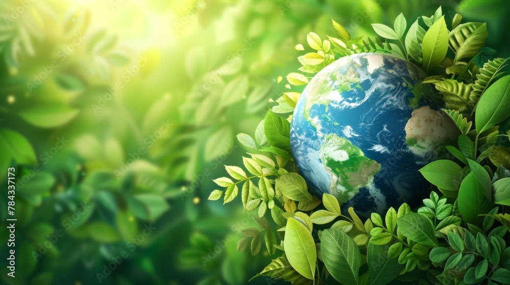 World Environment Day Poster, Nature Conservation 5 June. Leaf Tree ...