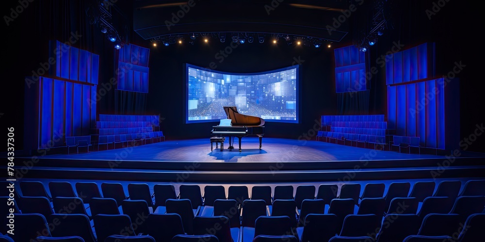 State-of-the-art conference hall layout with rows of cozy chairs and a ...