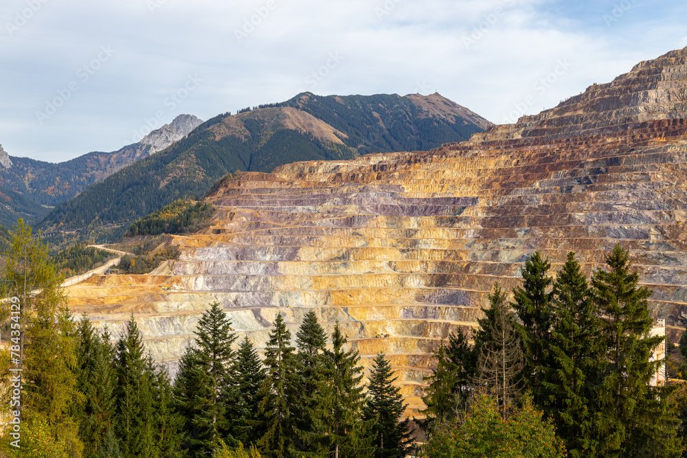 Erzberg open pit iron mine in Austria, Tourism attraction in the ...